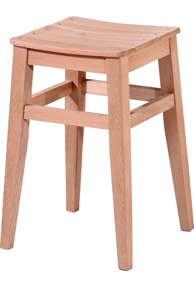 Obuts Home 4622 Tabure Cilasız Ahşap Ham