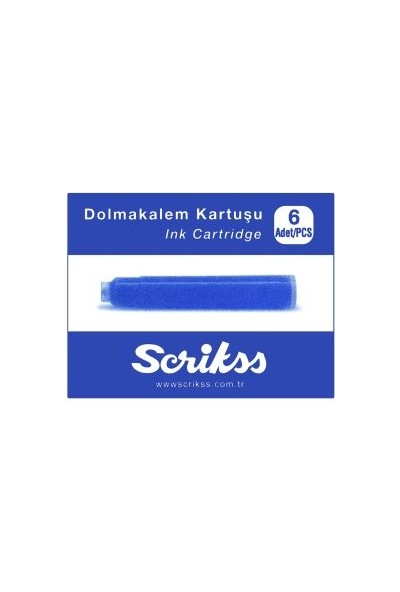 Scrikss Dolma Kalem Kartuşu Mavi 6'lı Paket Scrikss Dolma Kalem Kartuşu Mavi 6'lı Paket