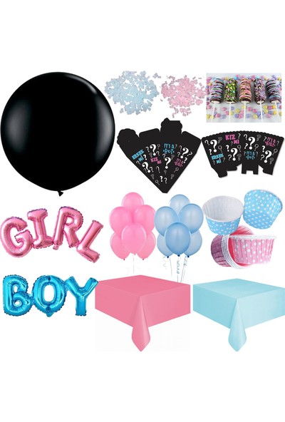 Balonpark Bebek Cinsiyet Belirleme Öğrenme Partisi Malzemeleri Paketi