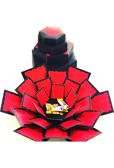 Balonpark Sevgiliye Altıgen Patlayan Aşk Kutusu Büyük 6gen Romantik Hediye