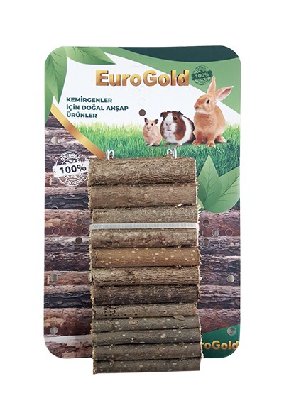 EuroGold Doğal Ahşap Kemirgen Tüneli 7x30cm EuroGold Doğal Ahşap Kemirgen Tüneli 7x30cm
