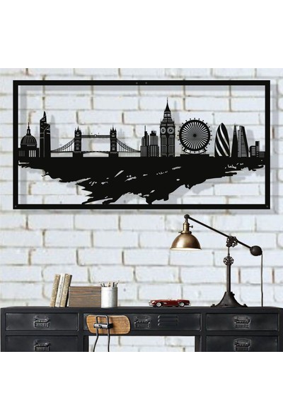 Dekadron Londra Manzara Metal Tablo