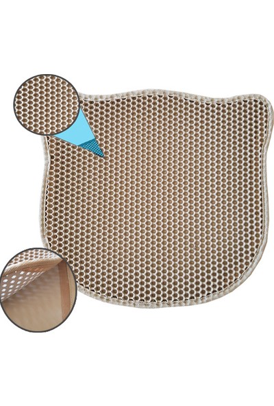 Pets Kedi Şekilli Elekli Kum Toplama Paspası Krem 43x50cm Pets Kedi Şekilli Elekli Kum Toplama Paspası Krem 43x50cm