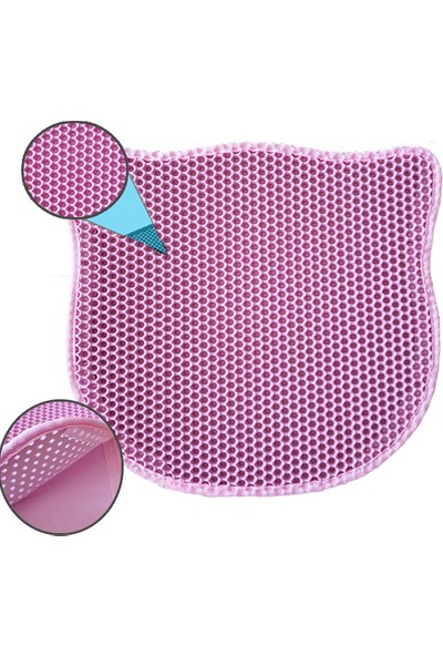 Pets Kedi Şekilli Elekli Kum Toplama Paspası Pembe 43x50cm Pets Kedi Şekilli Elekli Kum Toplama Paspası Pembe 43x50cm