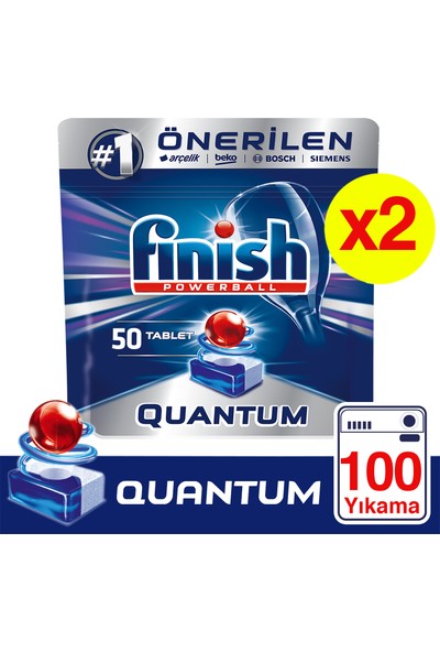 Finish Quantum 100 Tablet Bulaşık Makinesi Deterjanı (50x2) Finish Quantum 100 Tablet Bulaşık Makinesi Deterjanı (50x2)