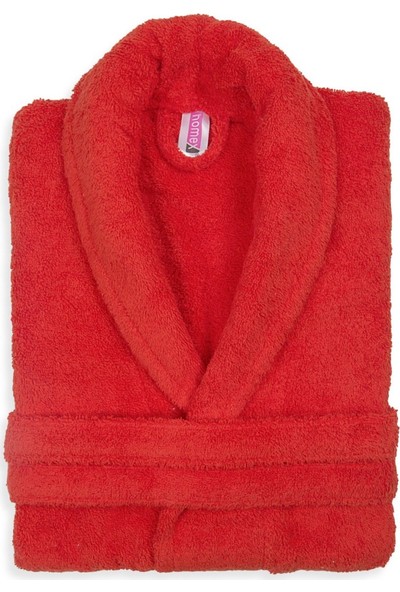 Homex Şal Yaka Kırmızı Bayan Bornoz -S