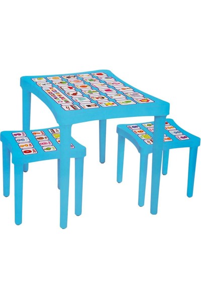 Pilsan Story İki Tabureli Ders Çalışma Masası Mavi Pilsan Story İki Tabureli Ders Çalışma Masası Mavi