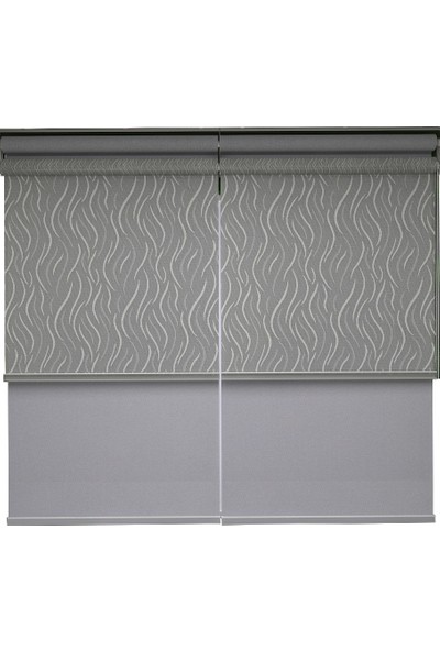 Perdejim Çift Mekanizmalı Dantel Desenli Su Yolu Beyaz Tül Stor Perde (Sınırsız Ölçü)