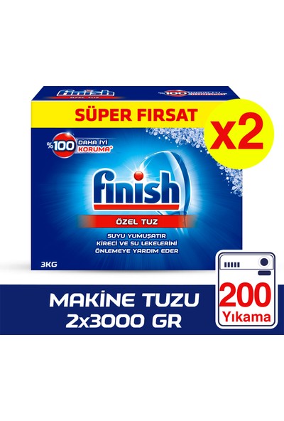 Finish Bulaşık Makinesi Tuzu 3000 gr x 2 Adet