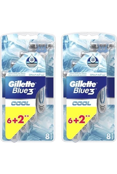 Gillette Blue3 Cool Kullan At Tıraş Bıçağı 8'li x 2 Adet Gillette Blue3 Cool Kullan At Tıraş Bıçağı 8'li x 2 Adet