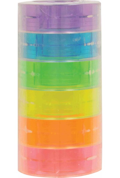 Noki Neon Renkli Şeffaf Bant 19*33 6 lı Rulo
