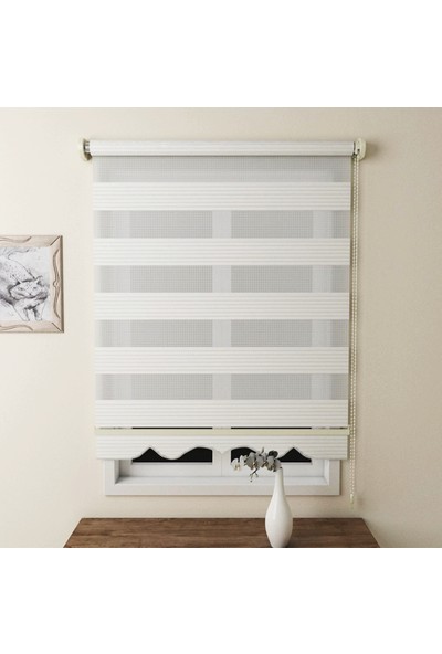 Brillant Pliseli Stor Zebra Perde Beyaz MZ480 160 x 200 cm Brillant Pliseli Stor Zebra Perde Beyaz MZ480 160 x 200 cm