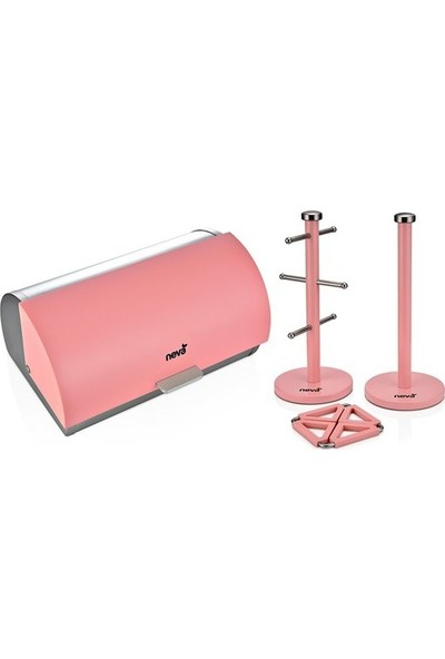 Neva N985 Sweet Pembe 4 Parça Ekmeklik Seti