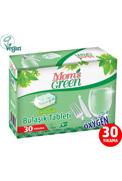 Mom’s Green Ekolojik Oksijenli Bulaşık Makinesi Deterjanı 30 Tablet Mom’s Green Ekolojik Oksijenli Bulaşık Makinesi Deterjanı 30 Tablet