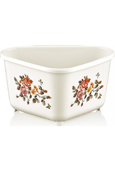 Özmet Çiçek Desenli Süzgeçli Lavabo Çöp Kutusu