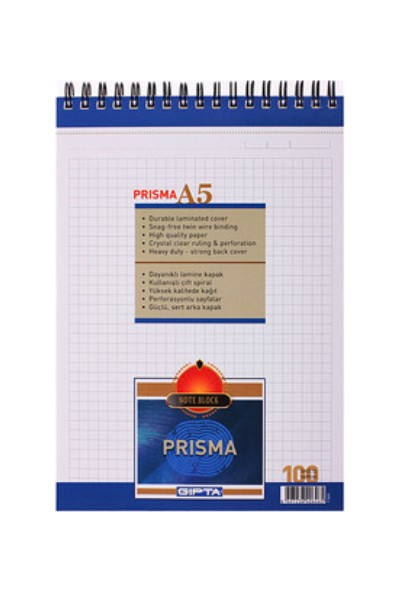 Gıpta Prizma Bloknot Kareli 100 Yaprak A5 1380 Gıpta Prizma Bloknot Kareli 100 Yaprak A5 1380