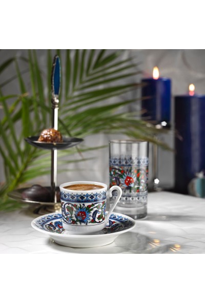 Kütahya Porselen Gözde Kahve Fincanı Tabaklı 12 adet Topkapı 186
