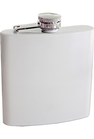 Güneş Çelik Parlak Beyaz 6 oz 180 ml İçki Matarası py49by