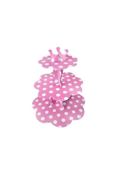 Miray Süs Cup Cake Standı Puantiyeli Karton Pembe 1 Adet Miray Süs Cup Cake Standı Puantiyeli Karton Pembe 1 Adet
