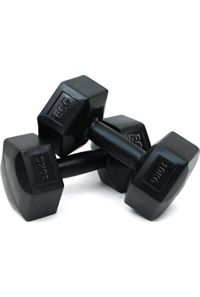 Ecgspor 10kg x 2 Adet Dambıl Seti Toplam 20kg Ağırlık SİYAH