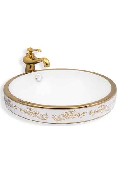 Lena E-3052A Yarım Tezgah Üstü Porselen Lavabo