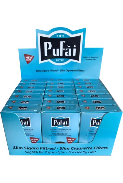 Pufai Slim Sigara Filtresi Tar Süzen Süper Slim 5Mm 6Mm Uyumlu Ağızlık 525 Adet 21 Kutu Turkuaz Pufai Slim Sigara Filtresi Tar Süzen Süper Slim 5Mm 6Mm Uyumlu Ağızlık 525 Adet 21 Kutu Turkuaz