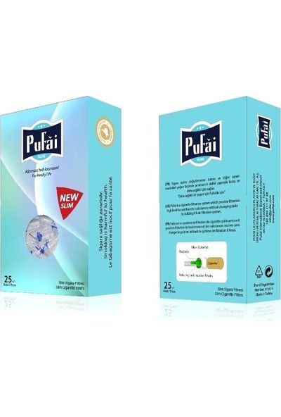 Pufai Süper Slim Sigara Filtresi Tar Süzen Ağızlık 5Mm 6Mm Uyumlu 25 Adet 1 Kutu Turkuaz Pufai Süper Slim Sigara Filtresi Tar Süzen Ağızlık 5Mm 6Mm Uyumlu 25 Adet 1 Kutu Turkuaz