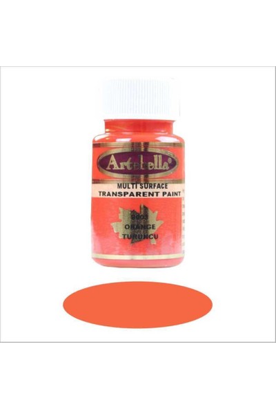 Artebella Multi Surface Transparan Boya 50 cc Turuncu 8003 Artebella Multi Surface Transparan Boya 50 cc Turuncu 8003