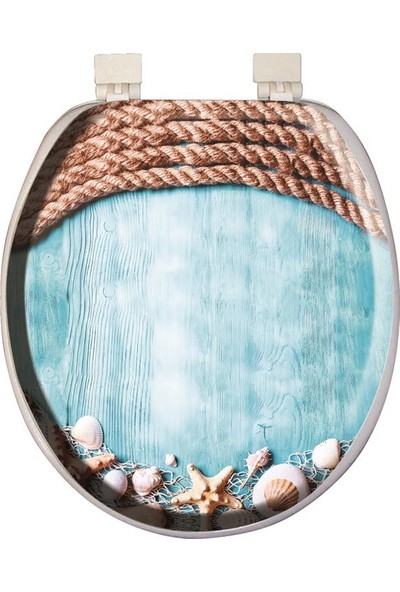 Softy Desenli Yumuşak Klozet Kapağı Beyaz