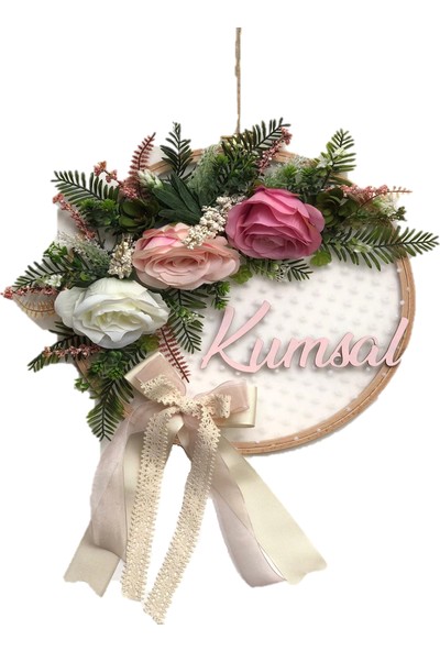 Lia Tasarım Gül Detaylı Bebek Odası Kapı Süsü Lia Tasarım Gül Detaylı Bebek Odası Kapı Süsü