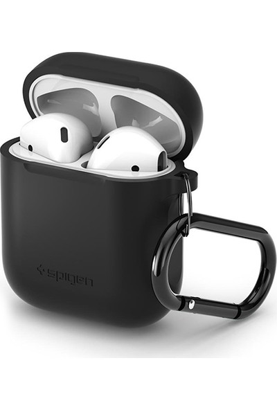 Spigen Apple AirPods 2/1 Nesil Uyumlu Kılıf Silicone Fit (Silikon) Black - 066CS24808