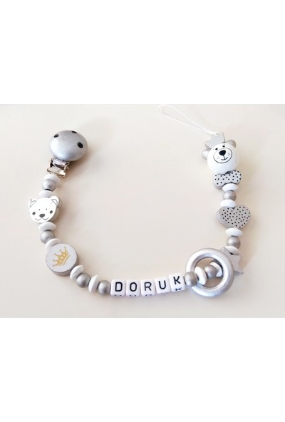 Sahi Aksesuar İsimli Emzik Zinciri Gri Sahi Aksesuar İsimli Emzik Zinciri Gri