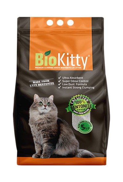 BioKitty Bentonit İnce Taneli Aloe Vera Kokulu Kedi Kumu 5 lt