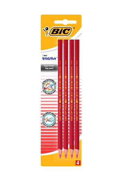 Bic Evolution Kırmızı Kopya Kalemi 4'lü Blister