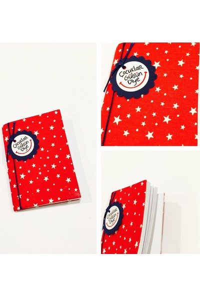 Çocuklar Gülsün Diye Mini Kumaş Defter