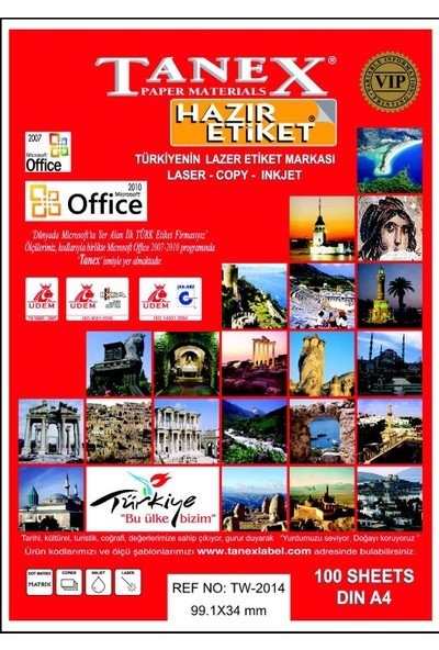 Tanex Laser Etiket Tw-2016 99.1 X 34 Mm