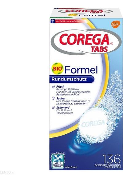 Corega Tabs Protez Diş Temizleyici 136 Tablet Corega Tabs Protez Diş Temizleyici 136 Tablet