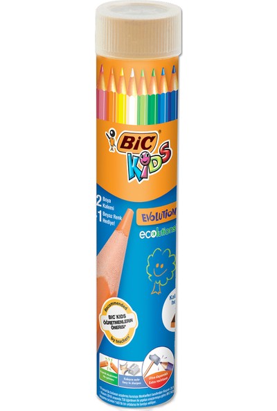 Bic Kids Evolution Kuru Boya Kalemi 12+1'li Metal Tüp Bic Kids Evolution Kuru Boya Kalemi 12+1'li Metal Tüp