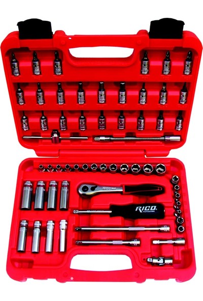 Rico 1/4'' Altı Köşe Lokma Seti 60 Parça Rico 1/4'' Altı Köşe Lokma Seti 60 Parça