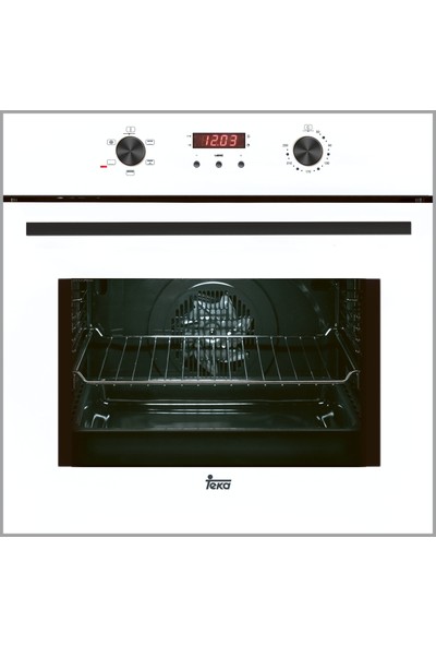 Teka - HAK 627 B - Ankastre Multifonksiyonel Dijital Ekranlı Fırın - Gömülebilir Düğme - Beyaz Cam - 65 Lt – 41590094