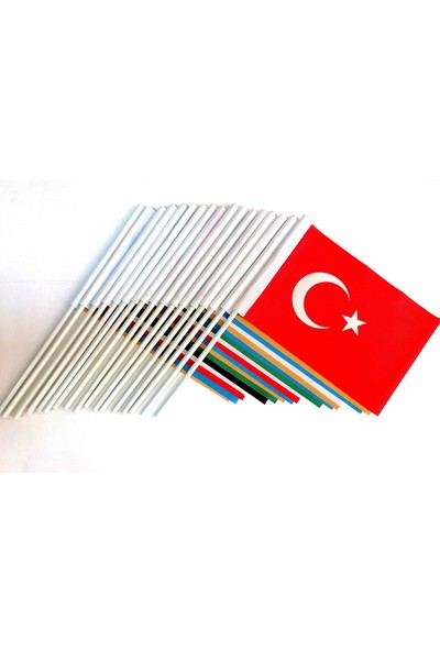 Bayrakal Eski Türk Devlet Bayrakları Sopalı 15 x 22,5 cm Bayrakal Eski Türk Devlet Bayrakları Sopalı 15 x 22,5 cm