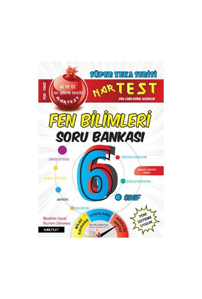 Nartest Yayınevi 6. Sınıf Fen Bilimleri Soru Bankası Fen Liselerine Hazırlık