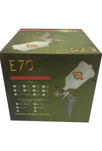 Asturo E-70 Boya Tabancası Üstten Depo 1,8Mm.