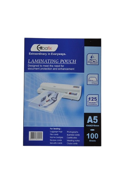 Bafix 154-216 Laminasyon Filmi A5 125 Micron 100 LÜ (1 paket 100 adet) Bafix 154-216 Laminasyon Filmi A5 125 Micron 100 LÜ (1 paket 100 adet)