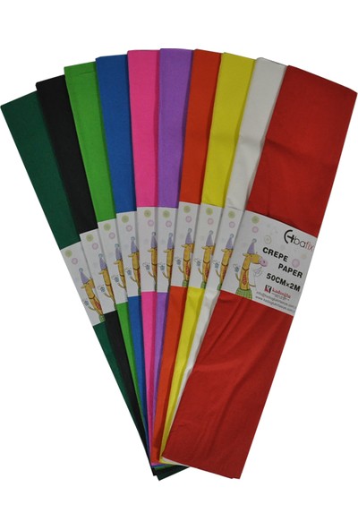 Bafix Krepon Kağıdı 10 Renk Karışık Desenli 10 Lu (1 Paket 10 Adet) Bafix Krepon Kağıdı 10 Renk Karışık Desenli 10 Lu (1 Paket 10 Adet)
