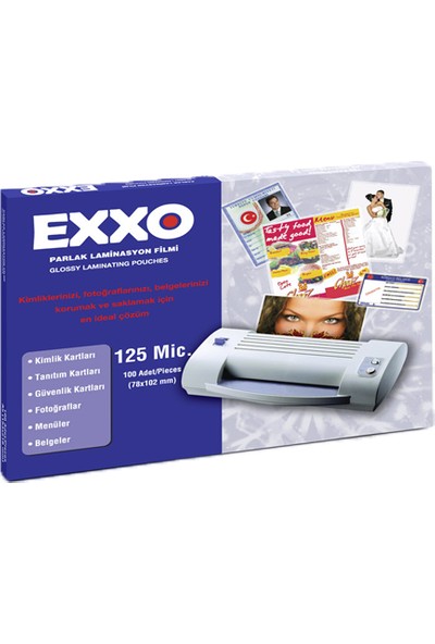 Exxo Laminasyon Film A-4 125 Mic 100 Lü Exxo Laminasyon Film A-4 125 Mic 100 Lü