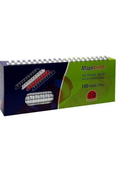 Mapi 2011900 Plastik Spiral 19 Mm Beyaz 100 Lü (1 Paket 100 Adet) Mapi 2011900 Plastik Spiral 19 Mm Beyaz 100 Lü (1 Paket 100 Adet)