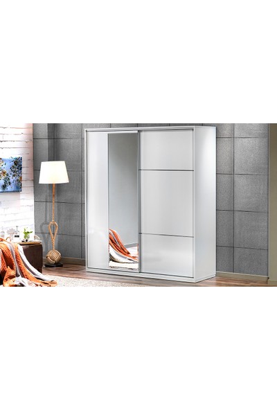 Cadde Yıldız Torino Sürgülü Gardrop 180 - Beyaz Cadde Yıldız Torino Sürgülü Gardrop 180 - Beyaz