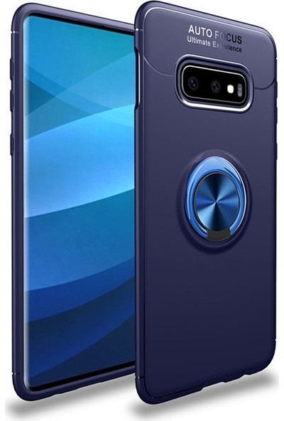 KNY Samsung Galaxy S10 Plus Kılıf Yüzüklü Standlı Manyetik Ravel Silikon