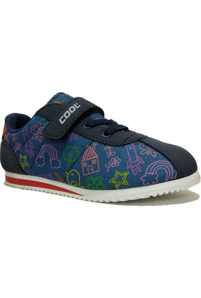 Cool 503 Lacivert Resimli Cırtlı Çocuk Spor Ayakkabı